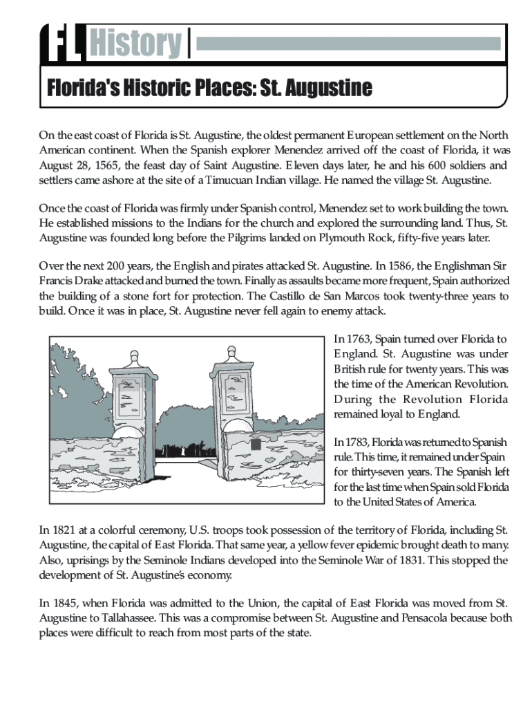 Fillable Online Welcome to St. Augustine, the Oldest City in America Fax Email Print - pdfFiller