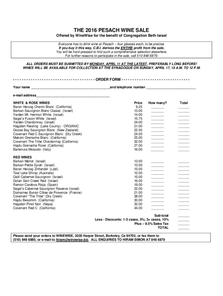 Fillable Online What is the significance of the four cups of wine? Fax ...