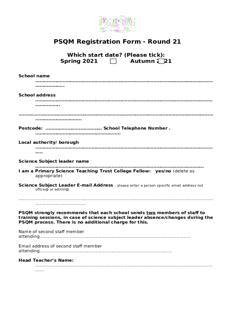 Primary Science Quality Mark - PSQMHatfield Doc Template | pdfFiller