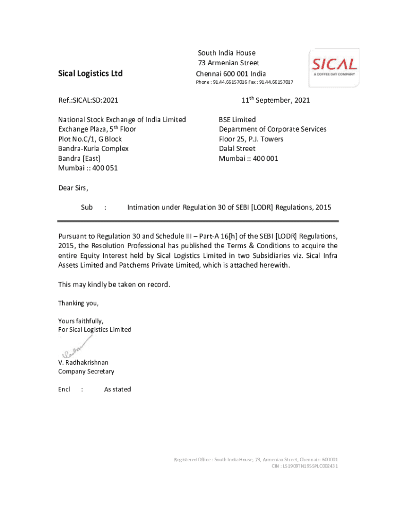 Fillable Online Sical Logistics Ltd - Company Profile and News Fax ...