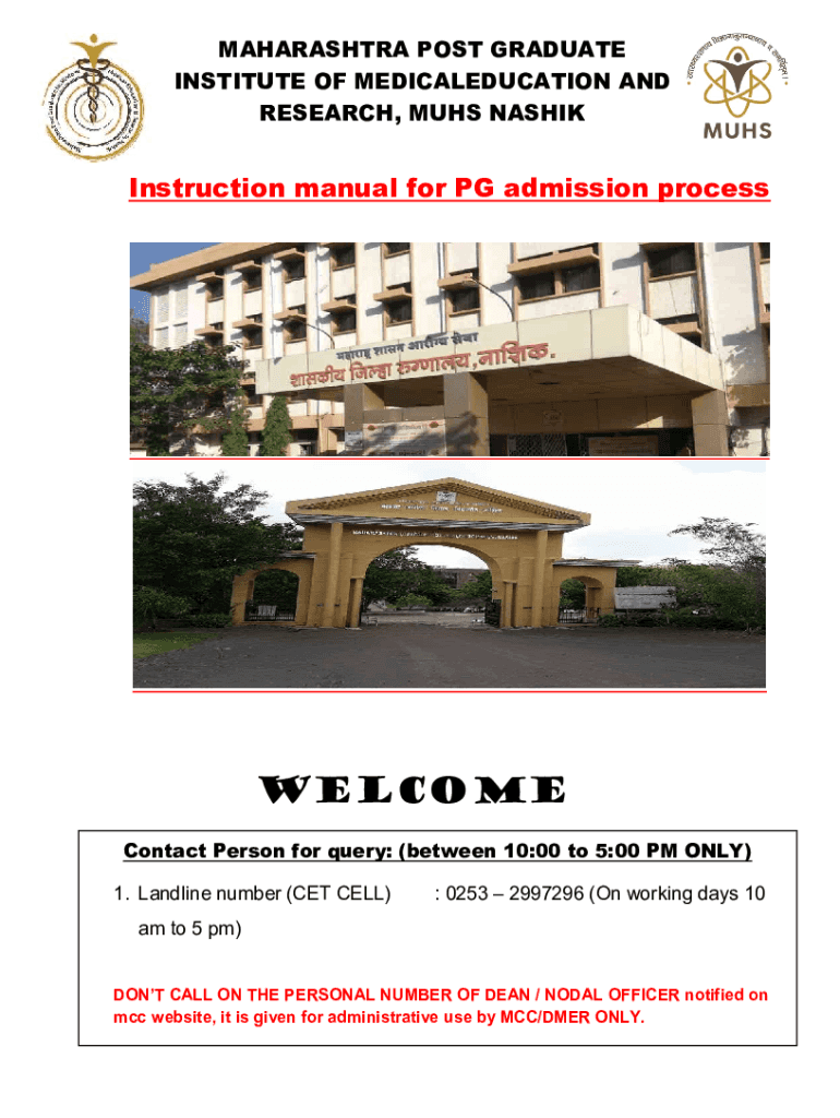 Fillable Online Muhs-run Pg Med College To Admit 59 Students Via ...