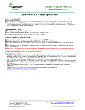 Fillable Online Ultra-low Temp Freezer Application Fax Email Print ...