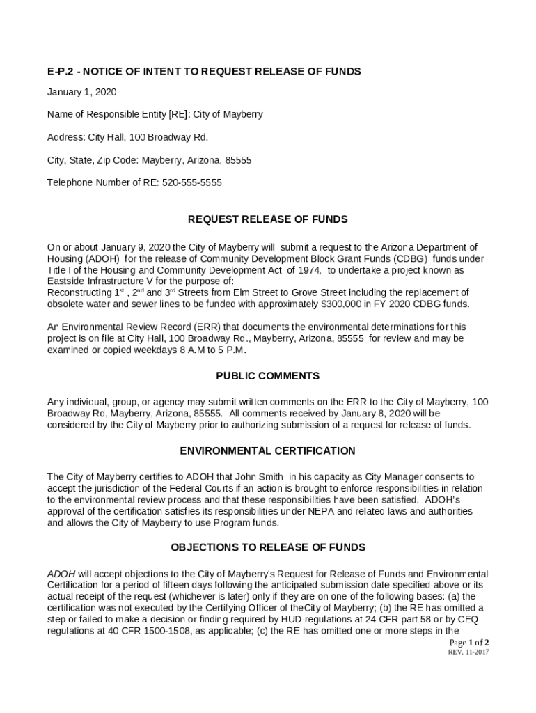 Sample Notice of Intent to Request a ... - City of Marathon Doc ...