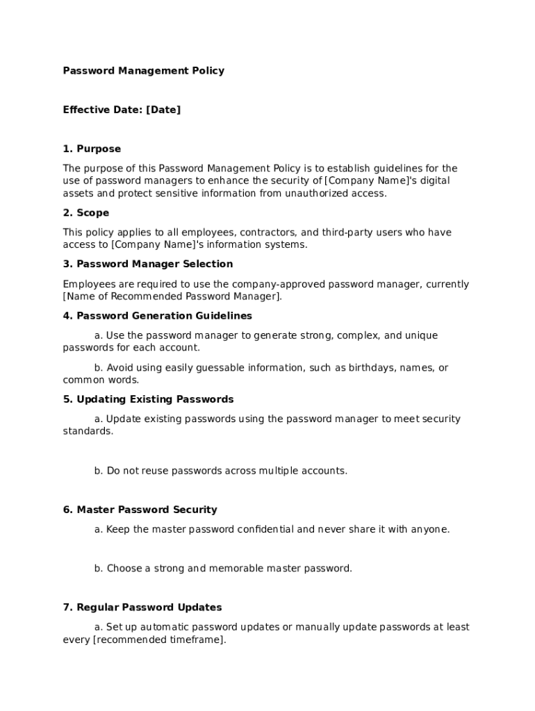Why You Need a Password Management Policy Doc Template | pdfFiller
