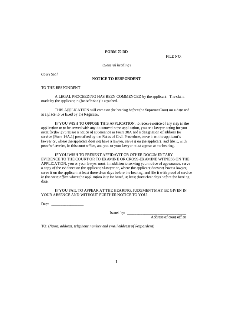 70 DD FILE NO. Doc Template | pdfFiller