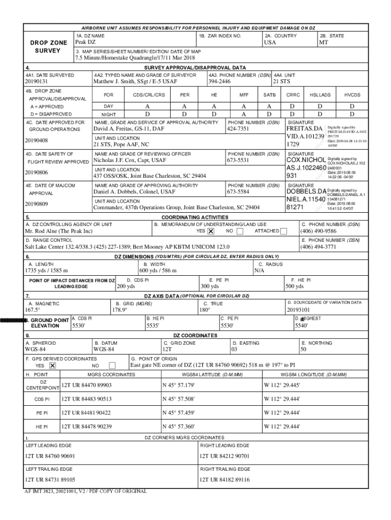 Fillable Online AF3823, 20021001. DZ Form Fax Email Print - pdfFiller