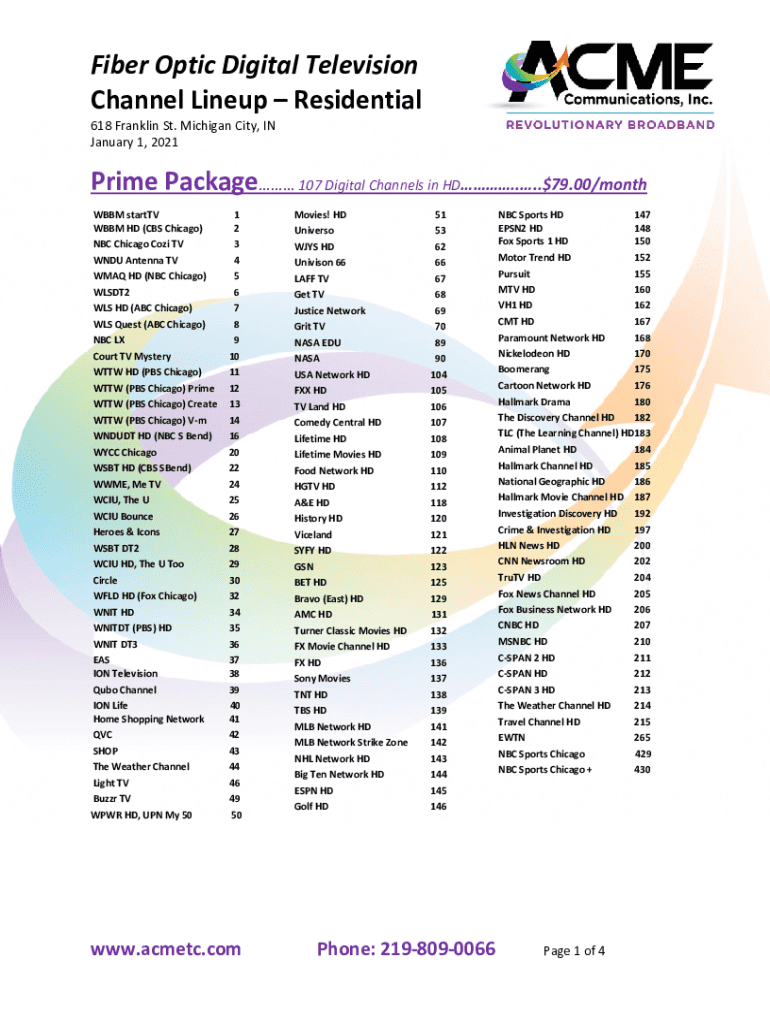 Fillable Online Fiber Optic Digital Television Channel ...