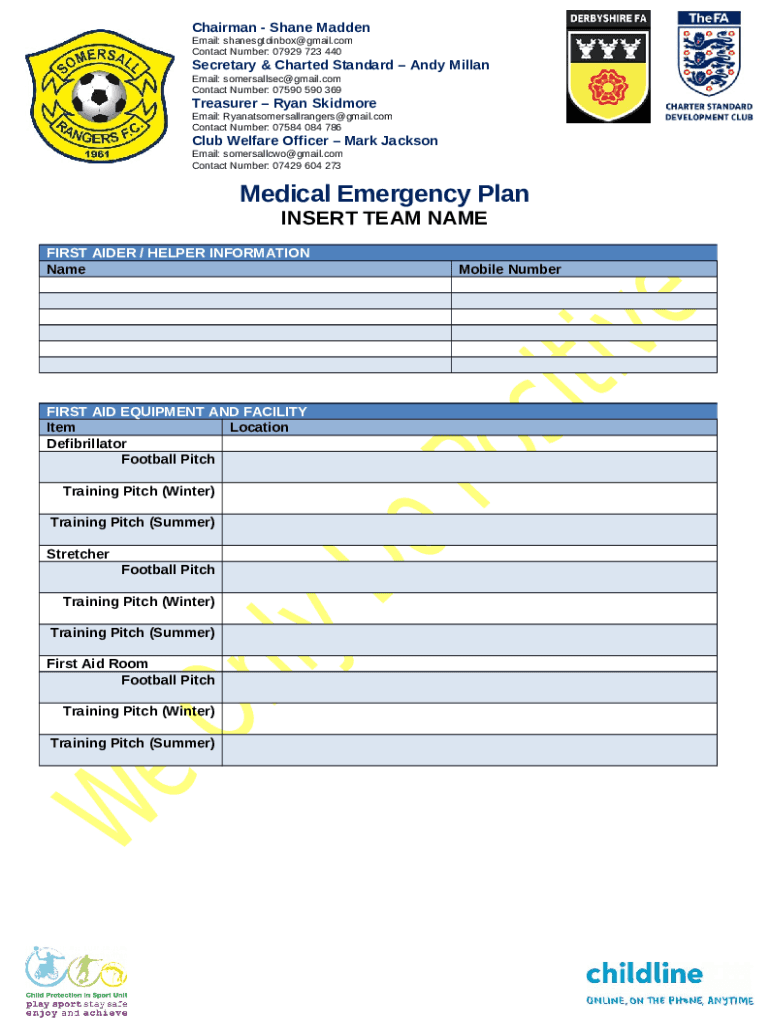 How to create an emergency action plan for your sports club Doc ...