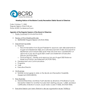 Fillable Online 11:00 a.m. Place: BCRD Conference Room Agenda of th Fax ...