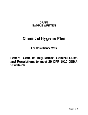 Chemical Hygiene Plan (Laboratory Safety) Doc Template | pdfFiller