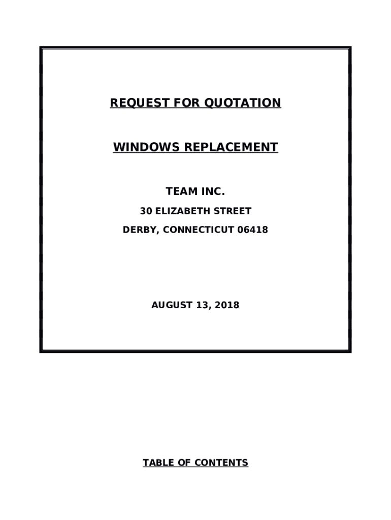 request for quotation windows replacement team inc. 30 ... Doc Template ...