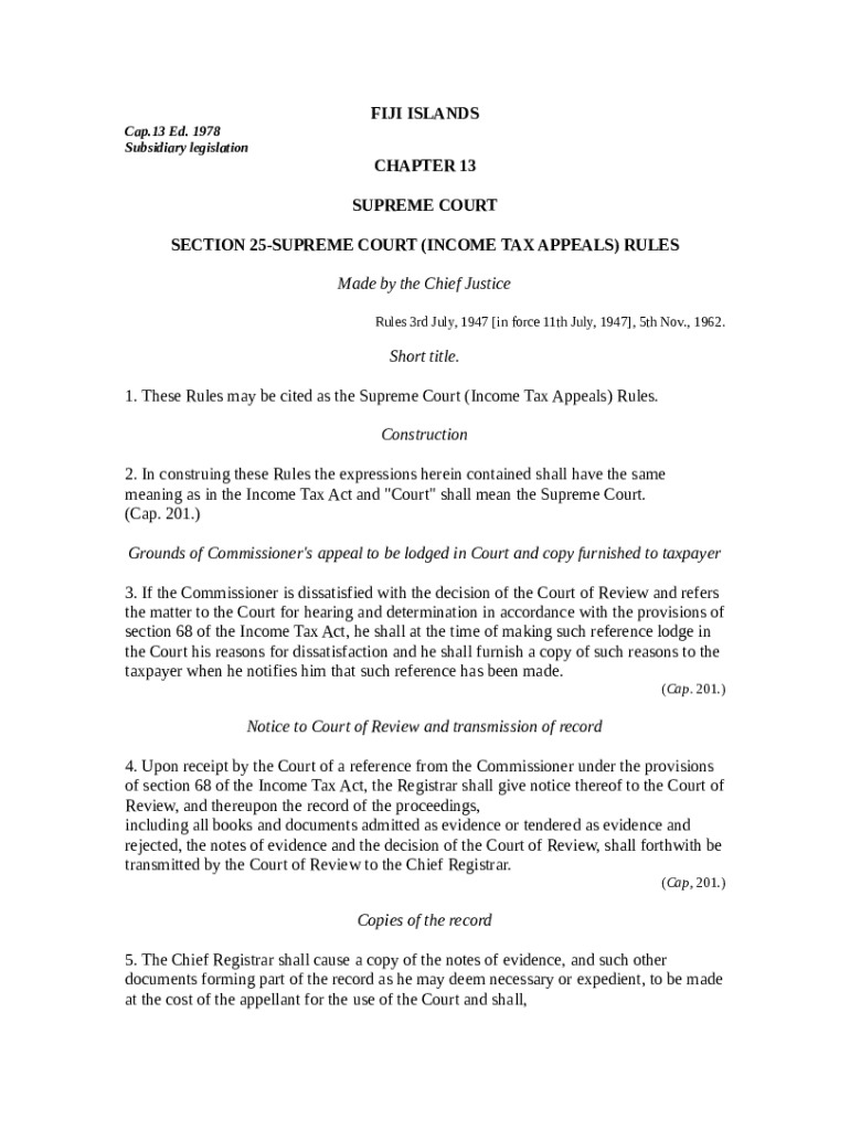 SECTION 25-SUPREME COURT (INCOME TAX APPEALS) RULES Doc Template ...
