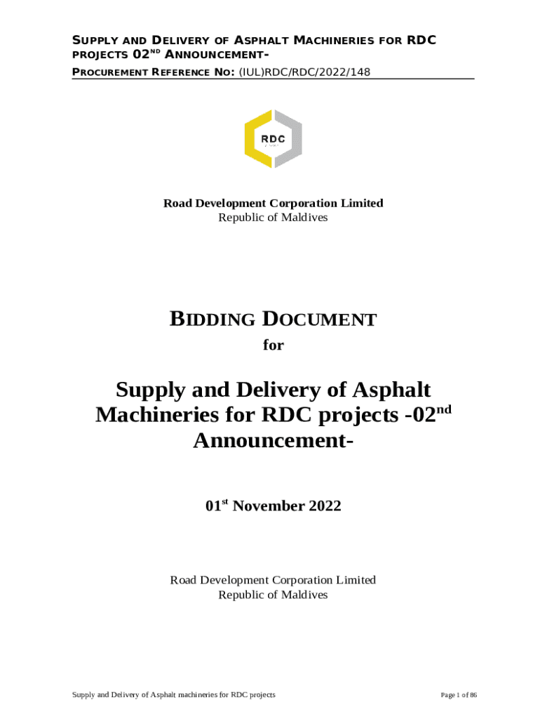 Supply and Delivery of Asphalt Machineries for RDC projects Doc ...