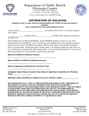 Completion of Isolation Doc Template | pdfFiller