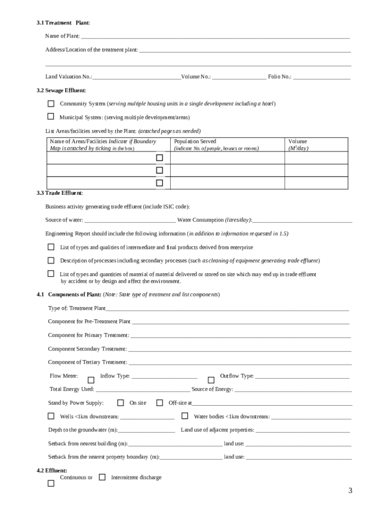 Wastewater and Sludge Licence Application - Studylib Doc Template | pdfFiller