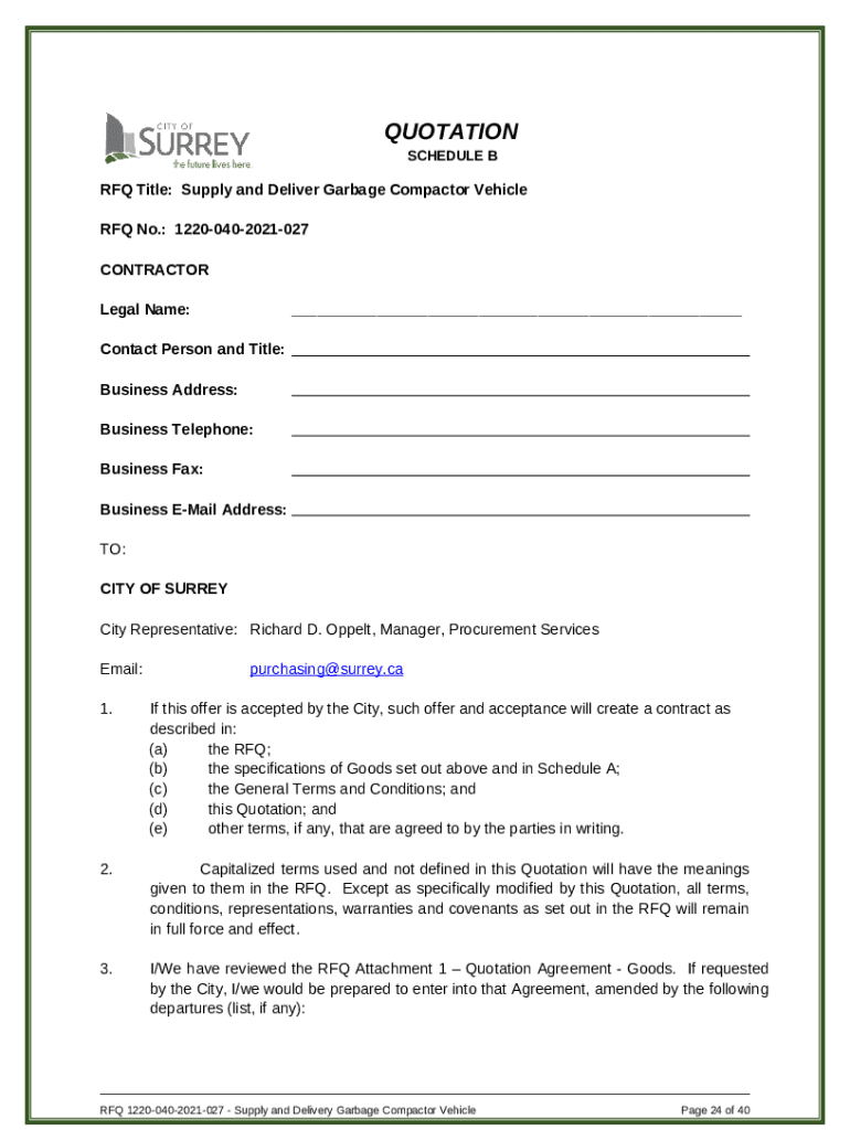 1220-040-2021-027 - Schedule B - of Quotation.doc Doc Template | pdfFiller