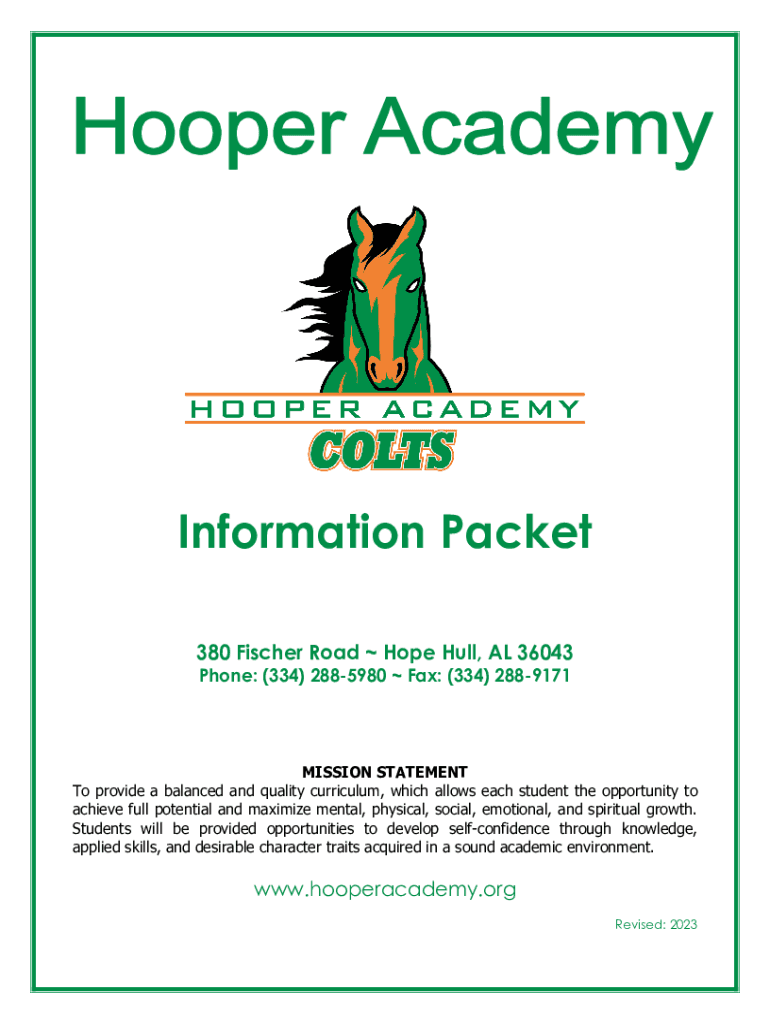 Fillable Online Hooper Academy Hope Hull, AL 36043 School Profile Fax ...