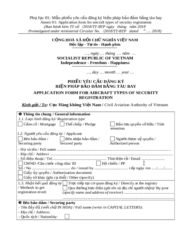 Ph lc 01: Mu n yu cu ng k cm c tu bay, th ... Doc Template | pdfFiller