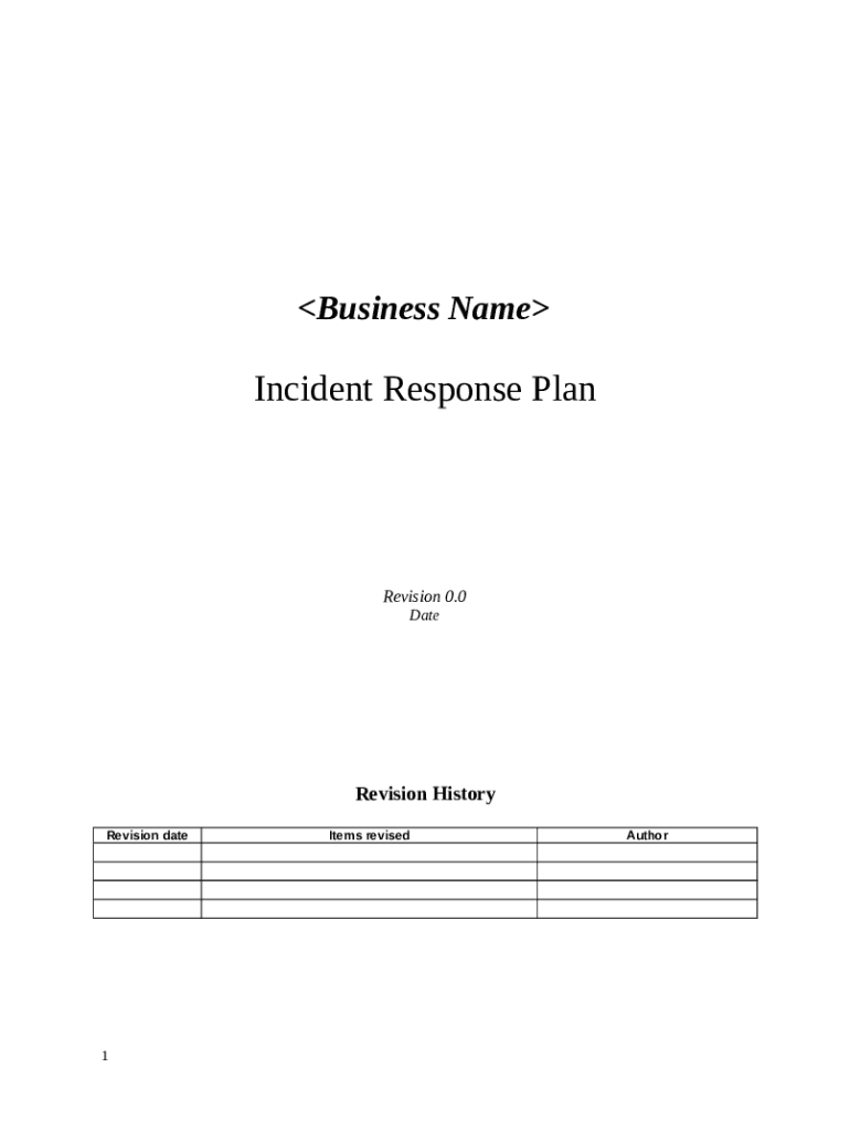 SearchDisasterRecovery.com's Incident Response Plan Template. Incident ...