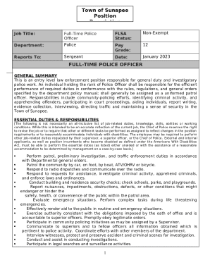 Police Officer (Certified) - Coconut Creek Doc Template | pdfFiller