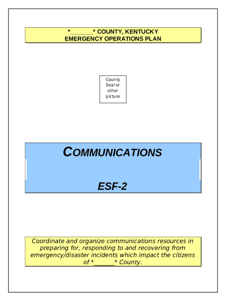 County ESF and EOP - Kentucky Emergency Management - kyem ky Doc ...