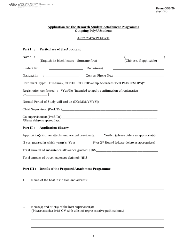 Outgoing PolyU Students Doc Template | pdfFiller