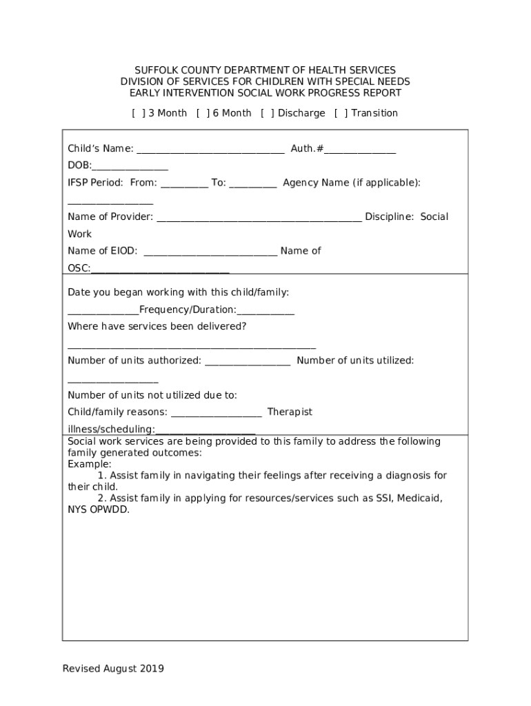 Ongoing Service Coordinator Progress Report Doc Template | pdfFiller