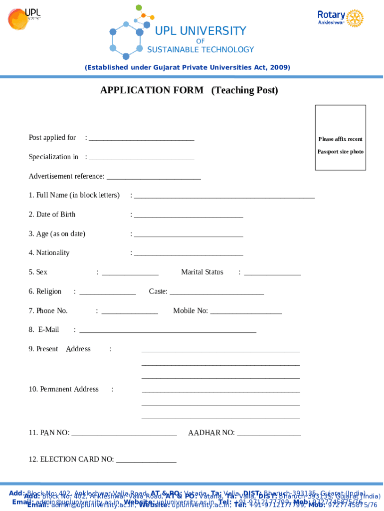 UPL University Letter Pad Doc Template | pdfFiller