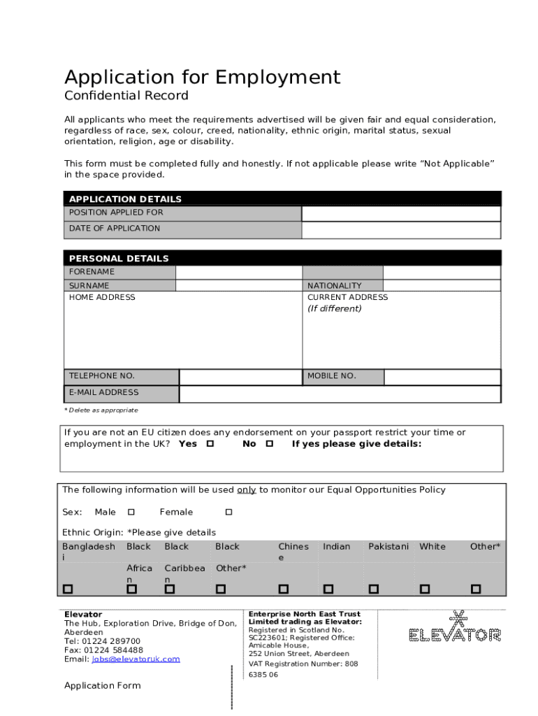 App for Employment. App Doc Template | pdfFiller