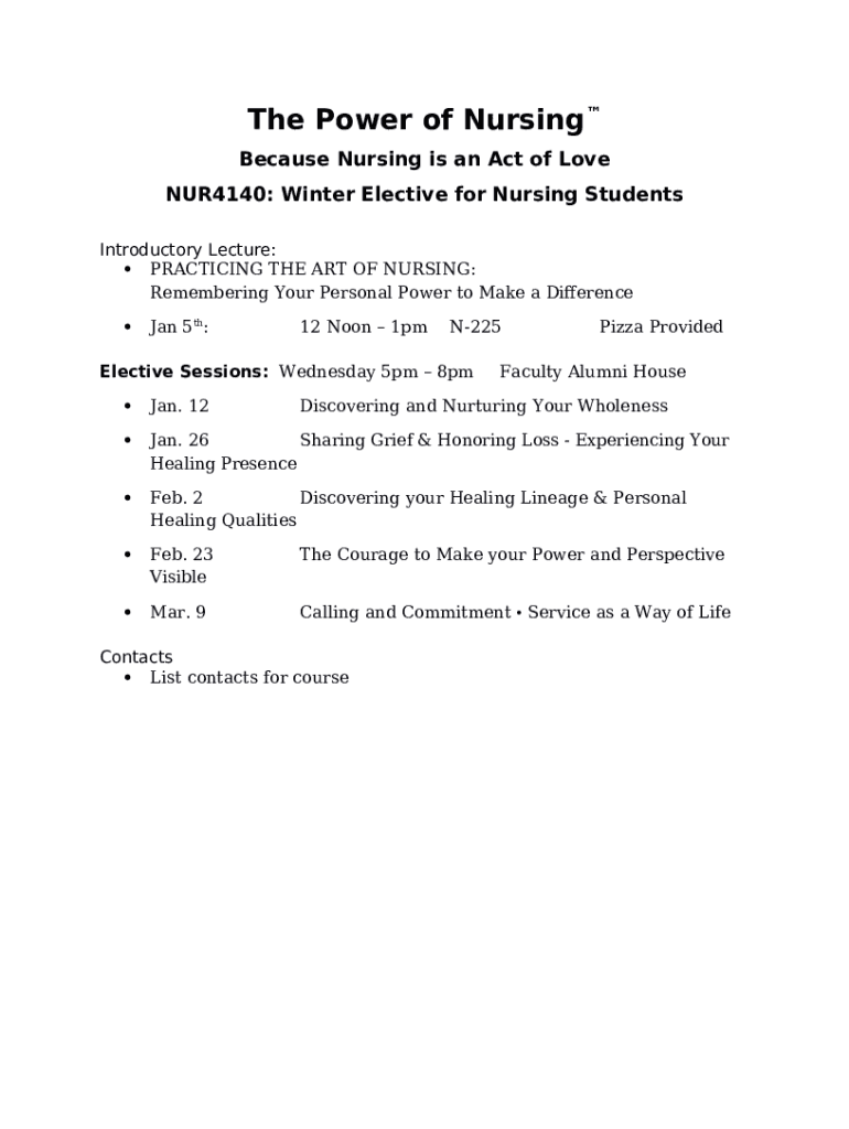 The Power of Nursing Doc Template | pdfFiller