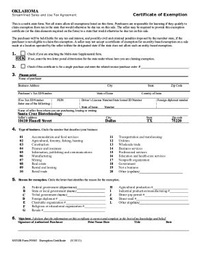 Fillable Online Streamlined Sales Tax Certificate of Exemption ...