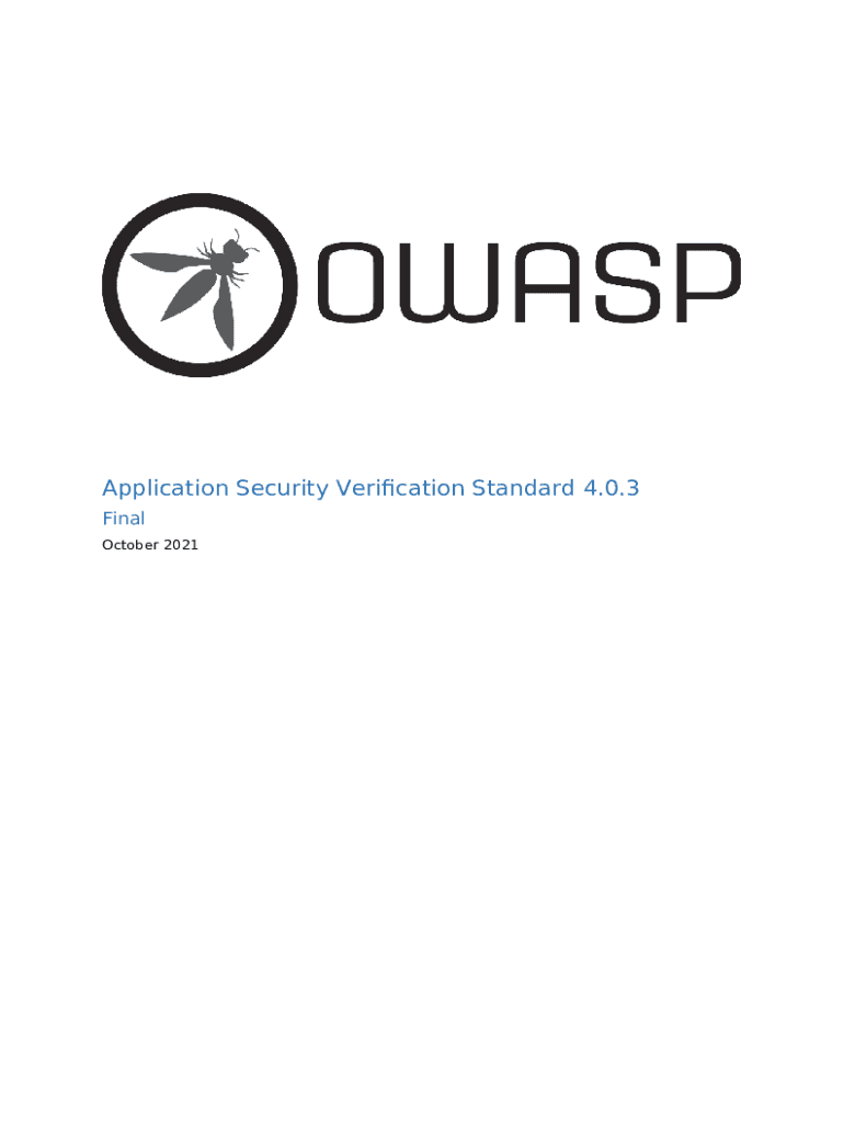 OWASP Application Security Verification Standard 4.0.3-en ... Doc ...