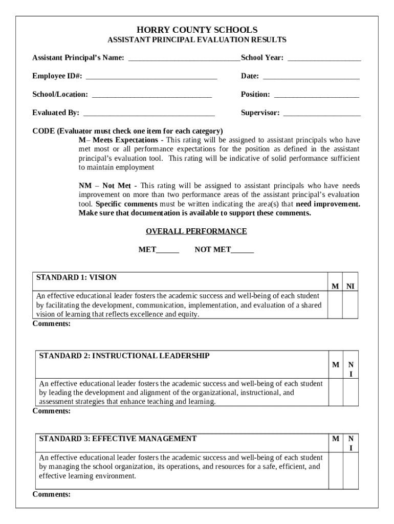 Assistant Principal Evaluation Results. ... Doc Template | pdfFiller