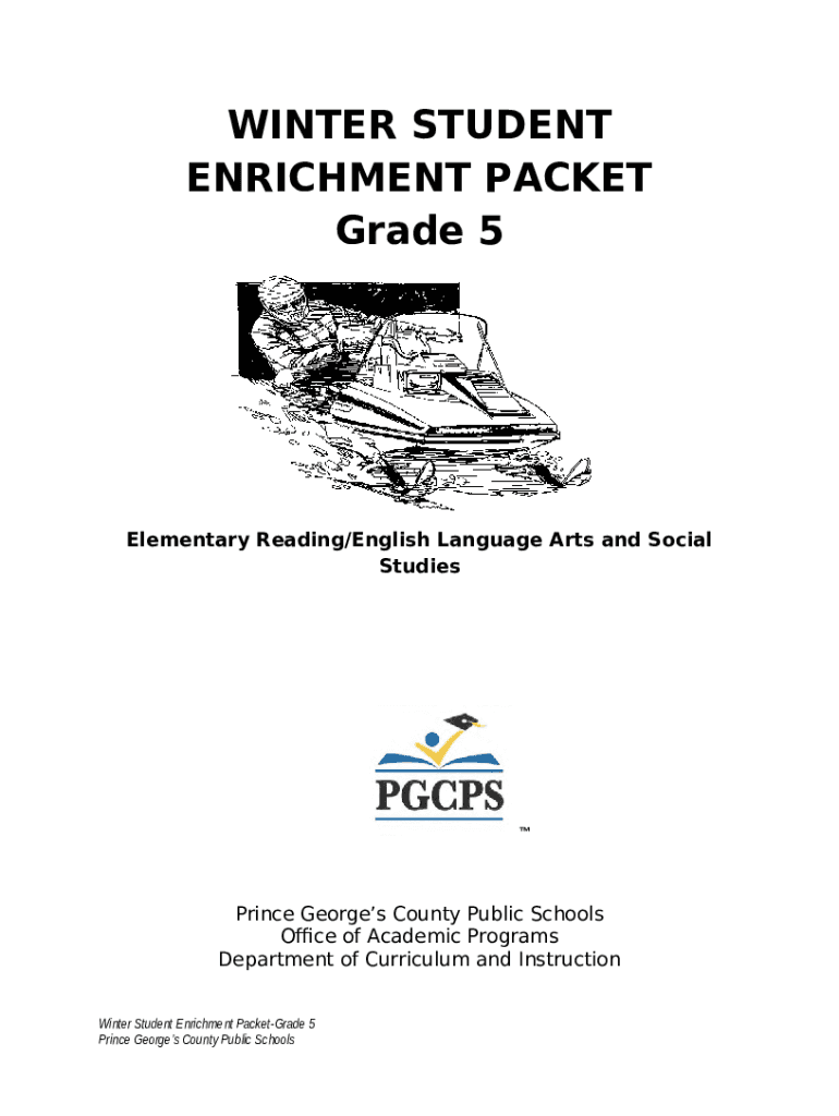 Winter Enrichment Packets Doc Template | pdfFiller