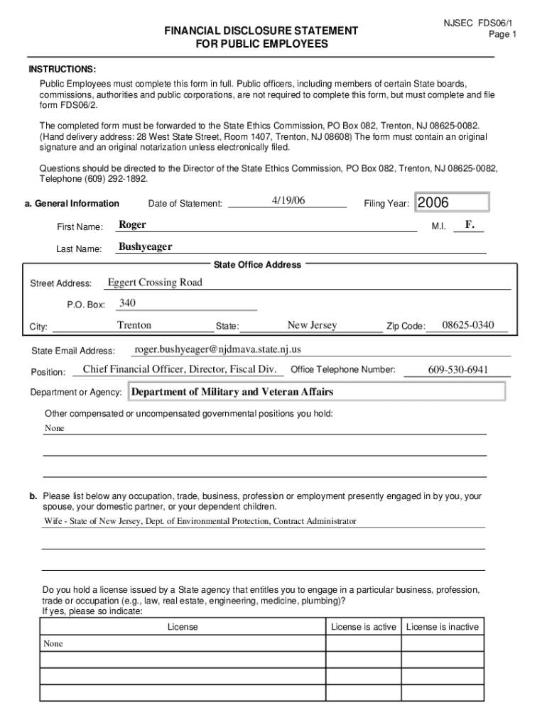 Fillable Online File a Financial Disclosure Statement Fax Email Print ...
