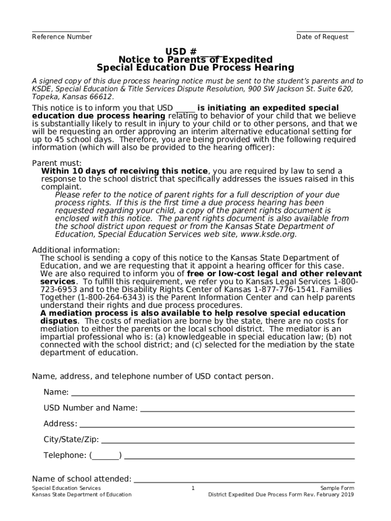 EXPEDITED Due Process Procedures - Fact sheet Doc Template | pdfFiller