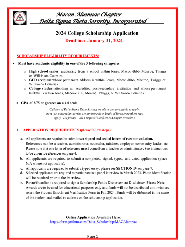Fillable Online Macon Alumnae Chapter of Delta Sigma Theta Sorority, Inc. Fax Email Print ...