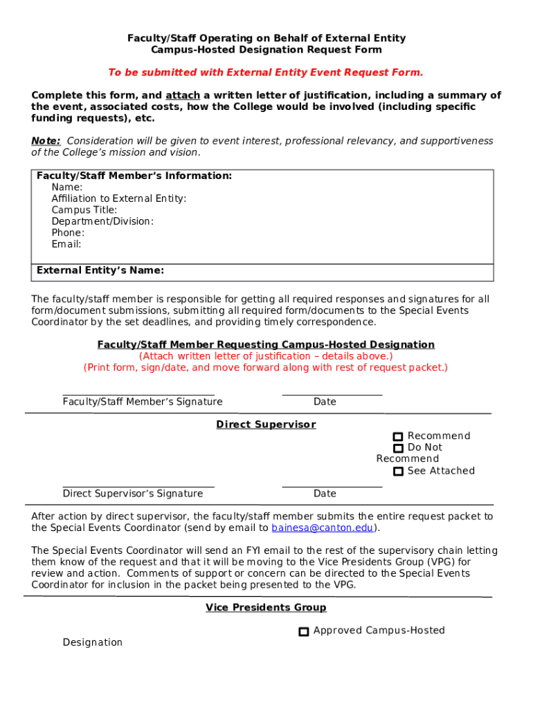 Campus-Hosted Designation Request Doc Template | pdfFiller