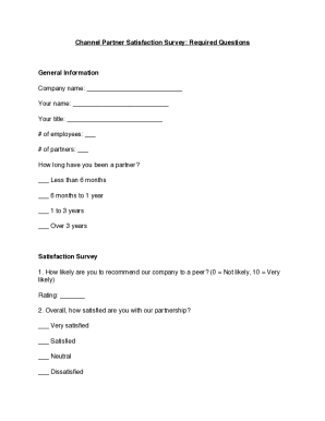 Fillable Online Writing a Channel Partner Satisfaction Survey? Here Are ...