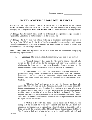 Document Number Contract For Legal Services This ... Doc Template ...