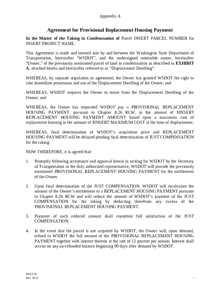 RES 518 Provisional Replacement Agreement. Provisional Replacement ...