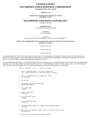 TDS SEC Filings - Telephone and Data Systems, Inc. Doc Template | pdfFiller