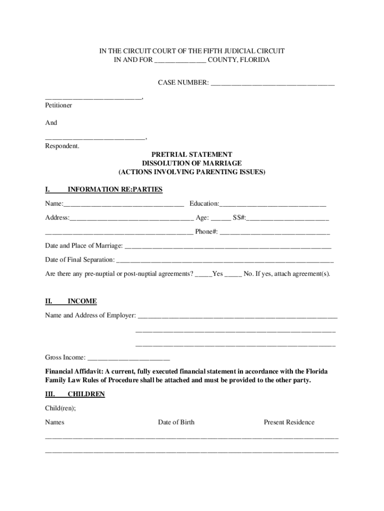 Fillable Online Division A - Sample Trial Order (Word Form) Fax Email ...