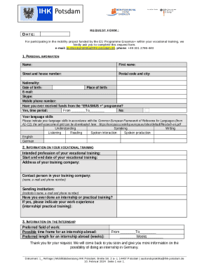 Template application : Mobility of higher ... - Erasmus+ Doc Template | pdfFiller