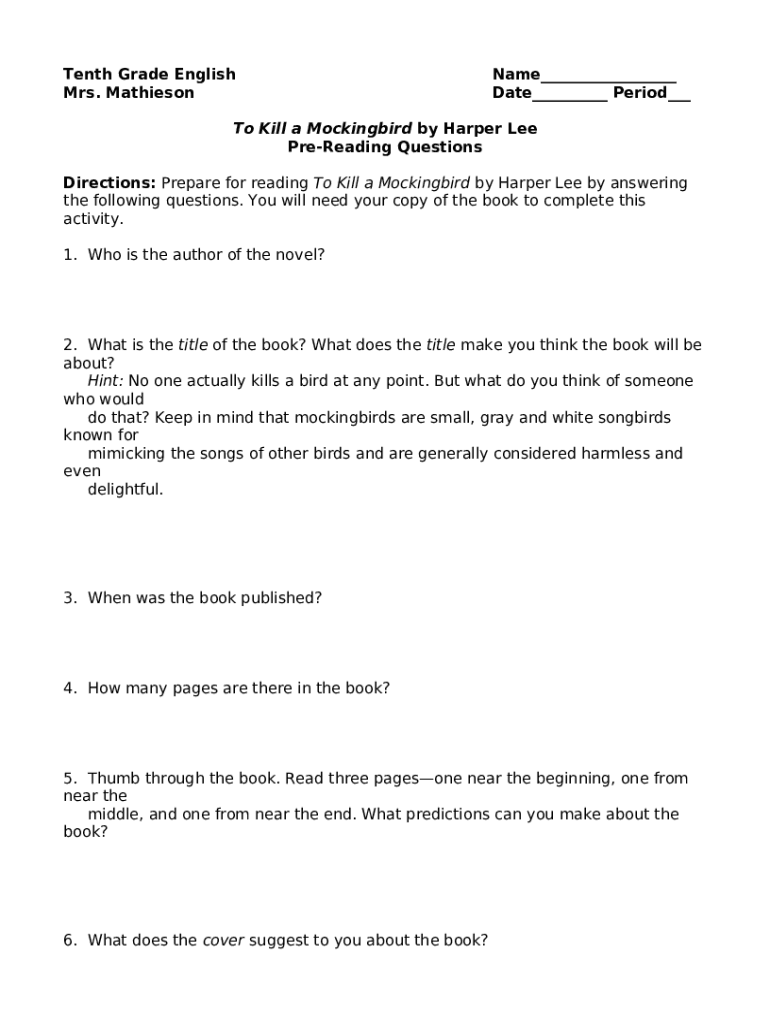 Miss Maudie in To Kill a MockingbirdCharacter Traits & ... Doc Template ...