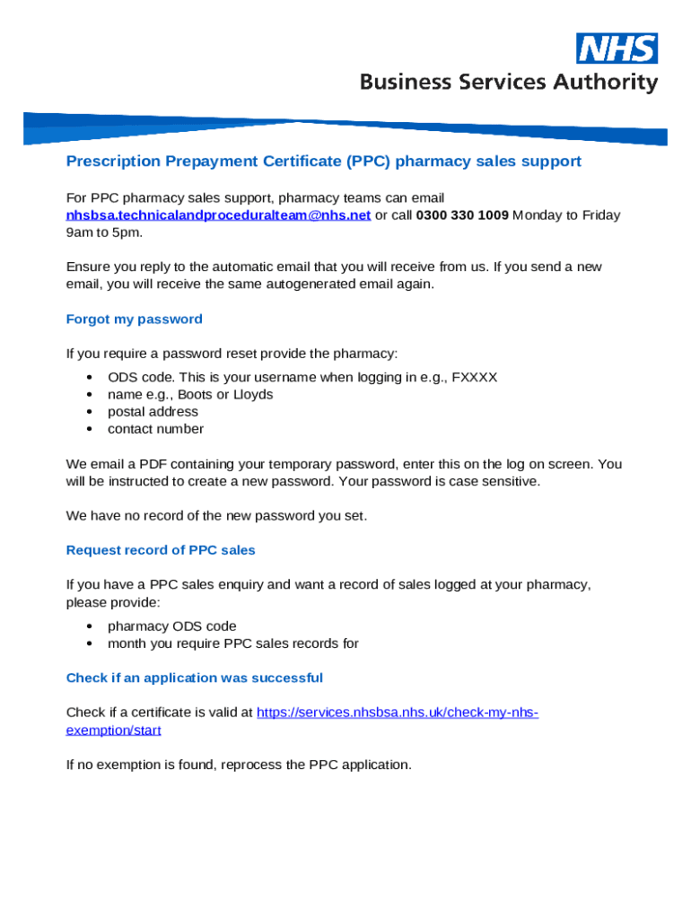 Pharmacies selling Prescription Prepayment Certificates ... Doc ...