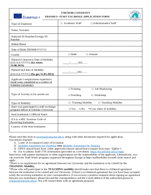 Mobility Project for Higher Education for Academic and ... Doc Template | pdfFiller