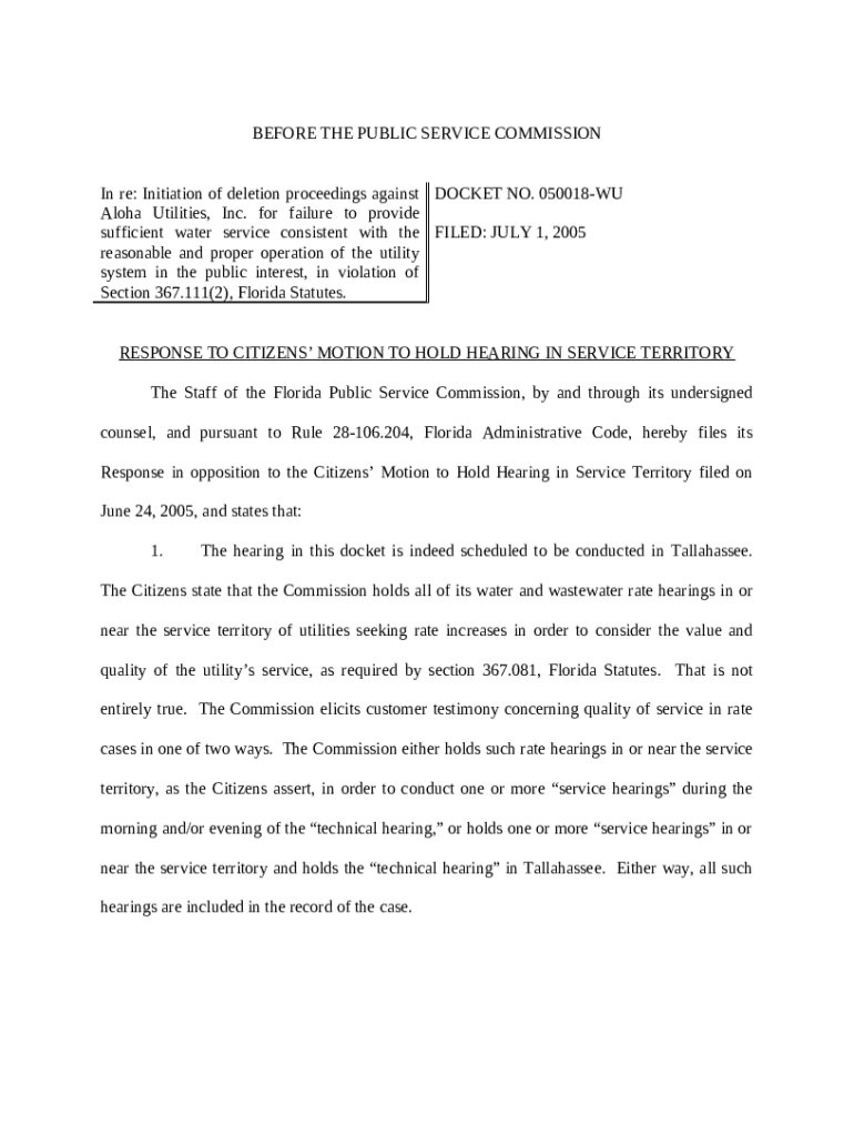 PSC Revenue Requirement Doc Template | pdfFiller