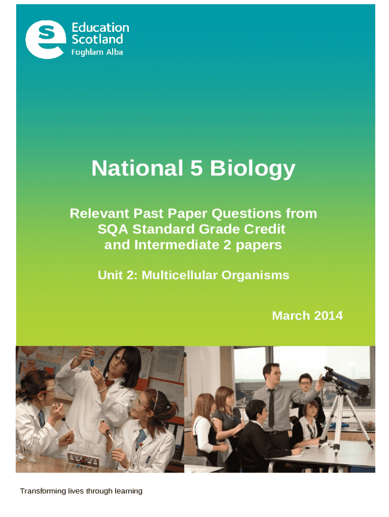 National 5 Biology Relevant Past Paper Questions from SQA ...