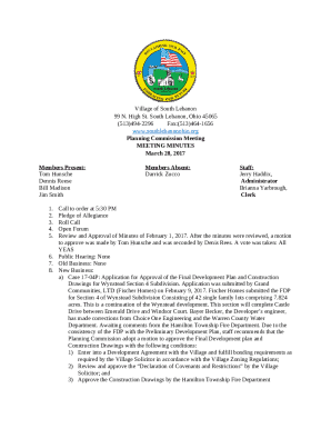 Members Present:Members Absent:Staff: Doc Template | pdfFiller